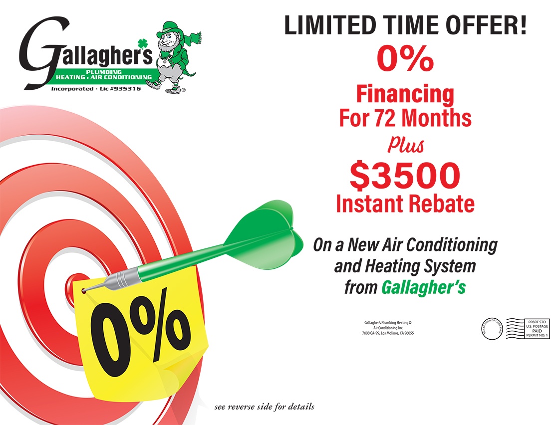Specials | Coupons | Gallagher's Plumbing, Heating & Air Conditioning